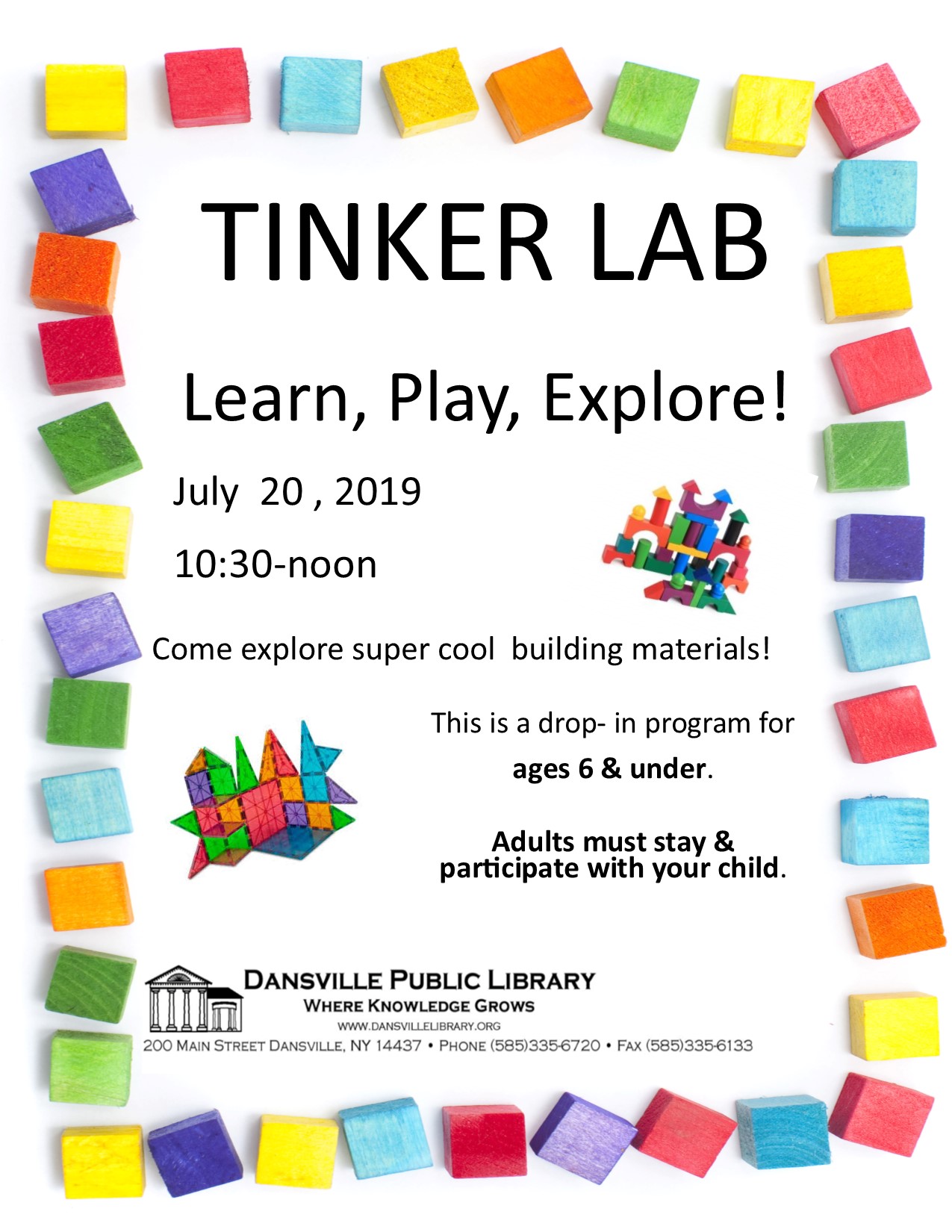 TInker Lab Sat 10:30 a.m. – Dansville Public Library