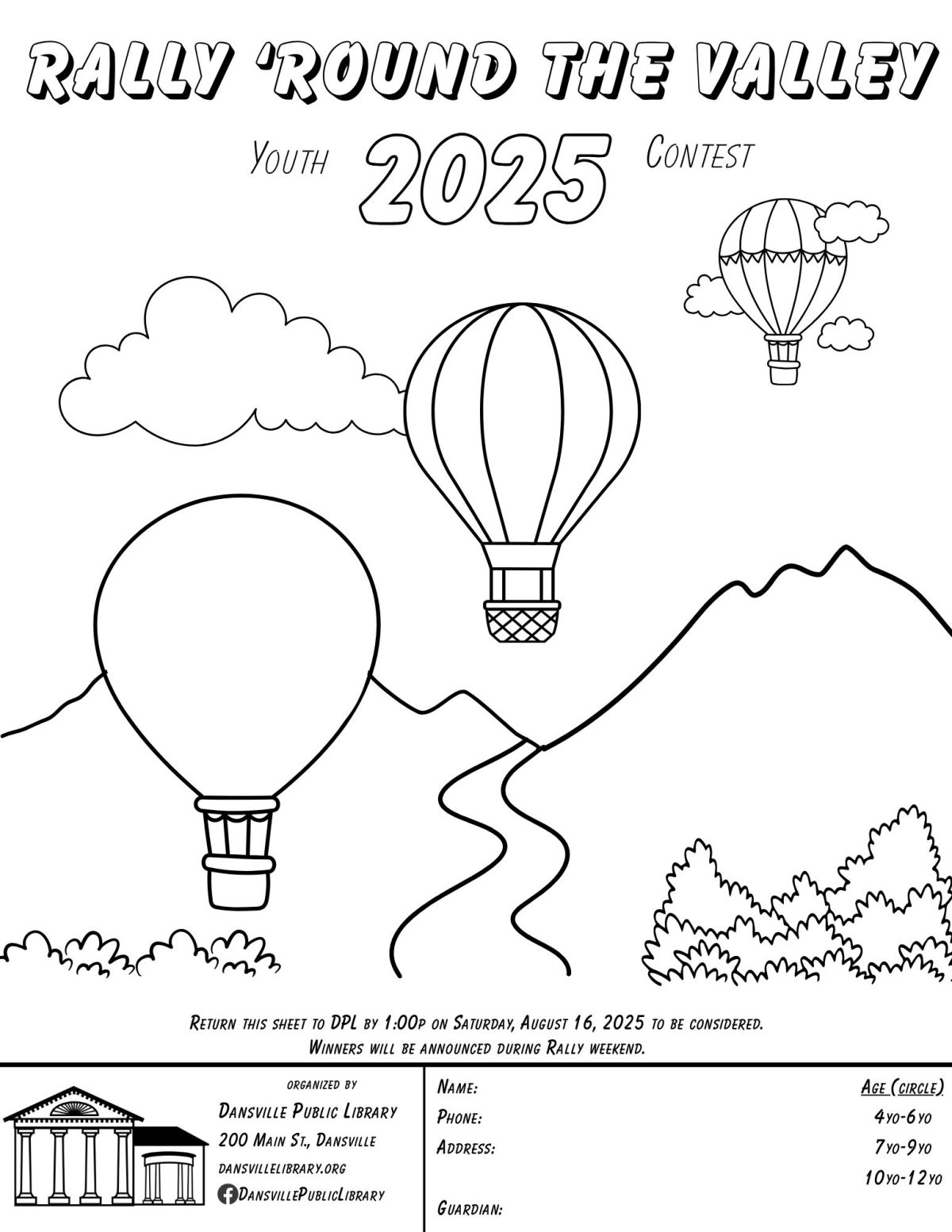 Rally ‘Round the Valley Coloring Contest – Dansville Public Library