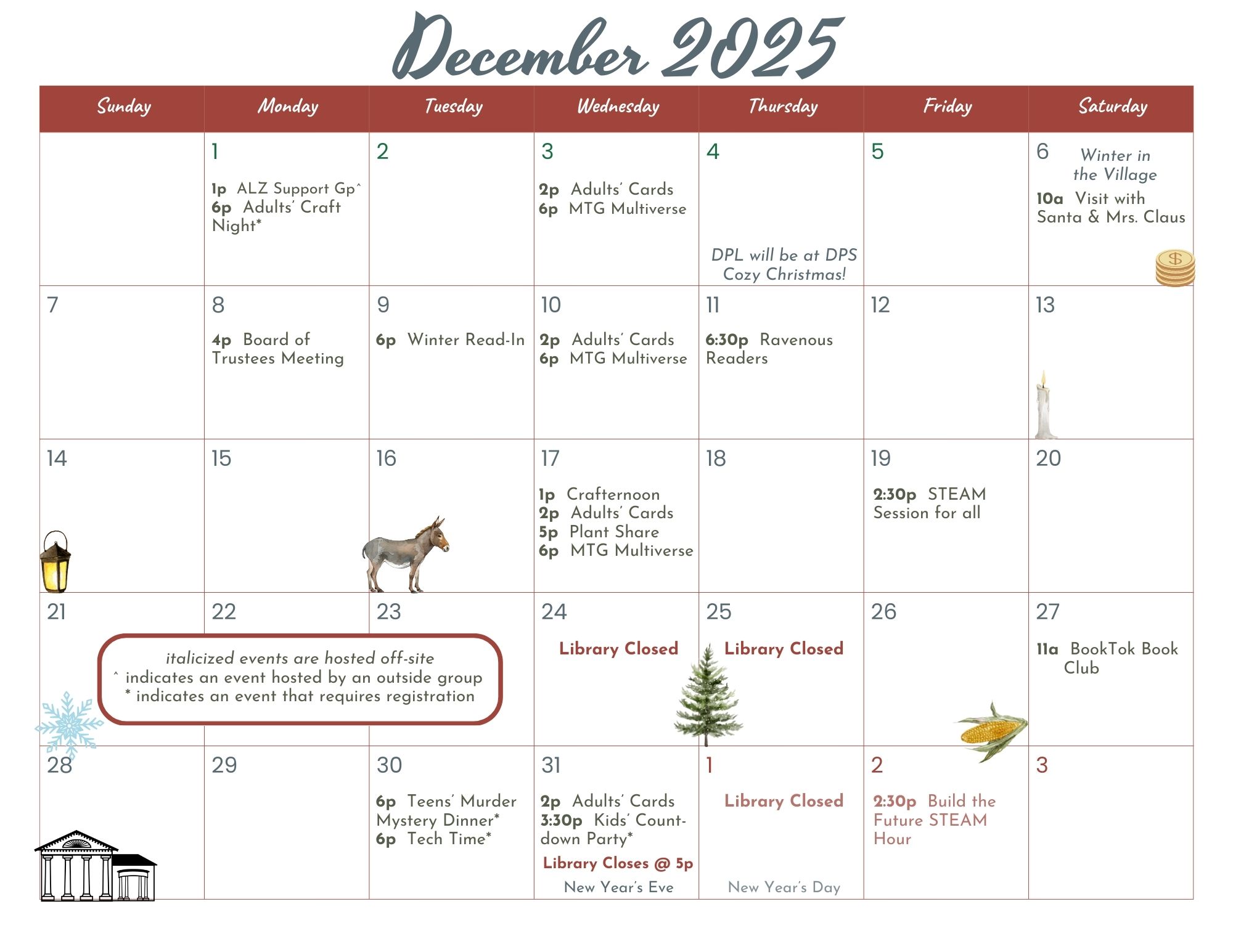 December 2025 Happenings – Dansville Public Library